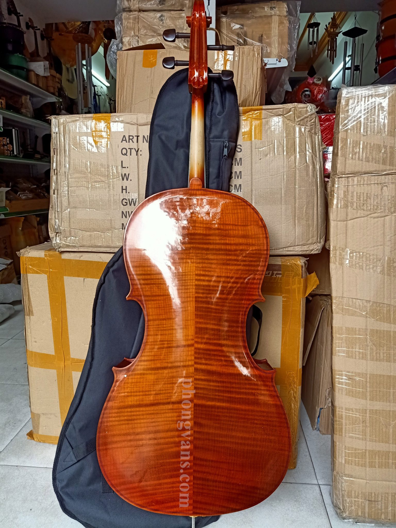 Đàn cello size 4/4 vân gỗ đẹp - Thiết bị trường học Phong Vân