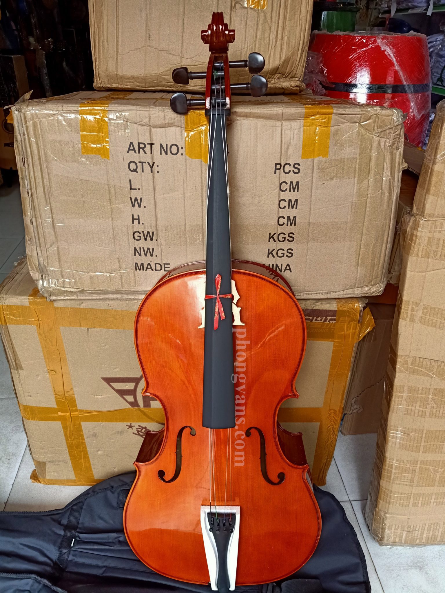 Đàn cello size 4/4 vân gỗ đẹp - Thiết bị trường học Phong Vân