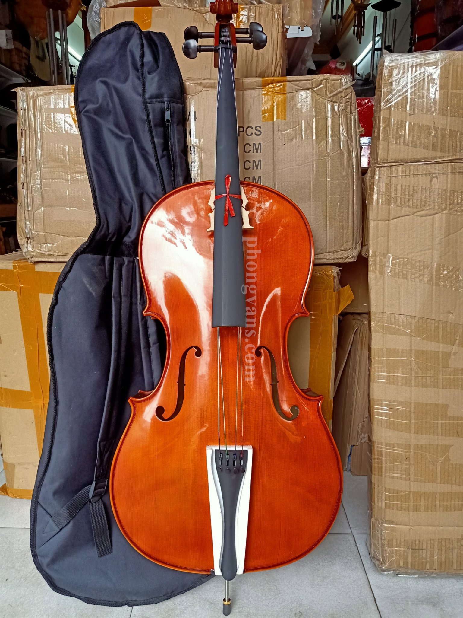 Đàn cello size 4/4 vân gỗ đẹp - Thiết bị trường học Phong Vân
