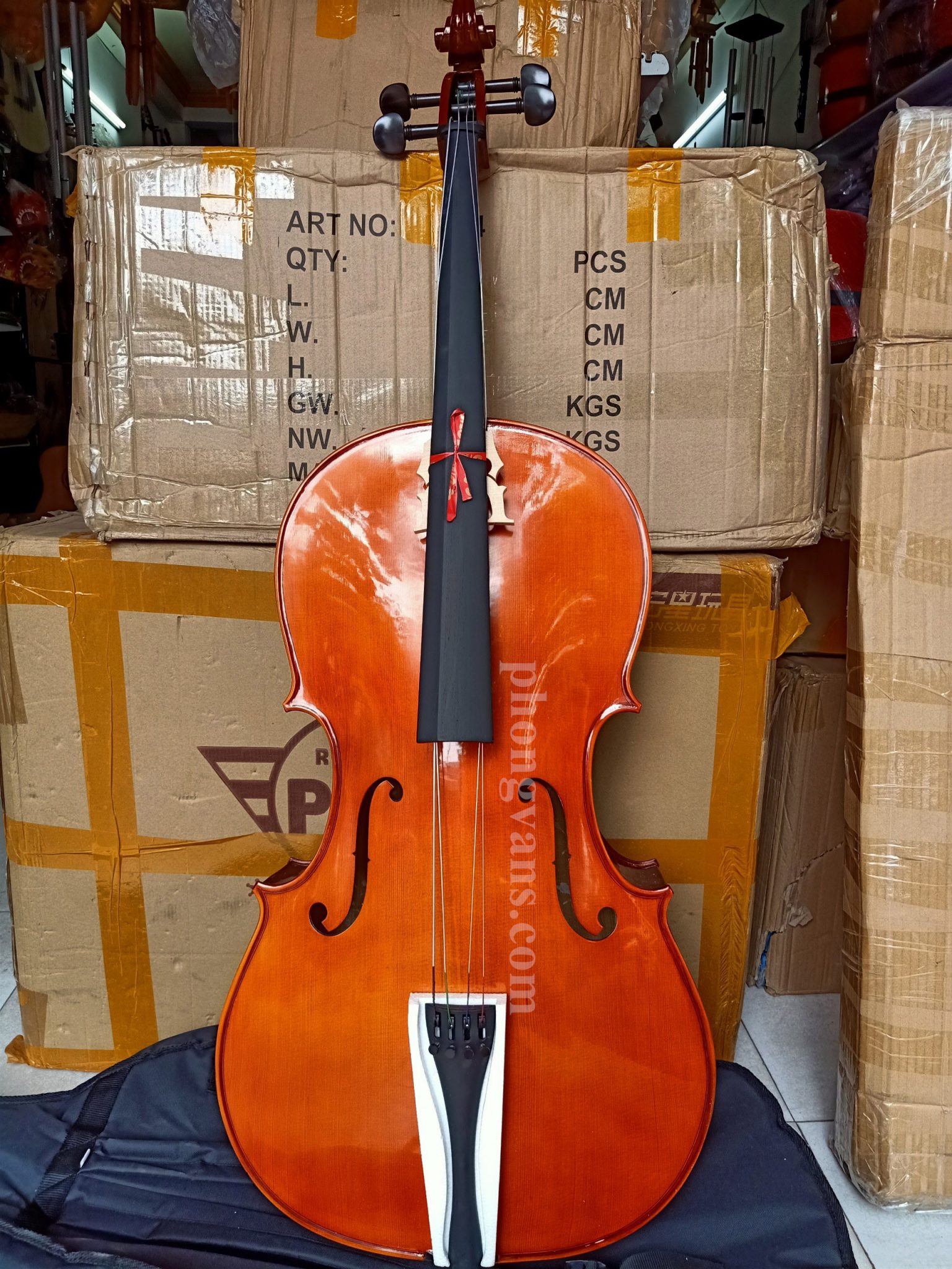 Đàn cello size 4/4 vân gỗ đẹp - Thiết bị trường học Phong Vân